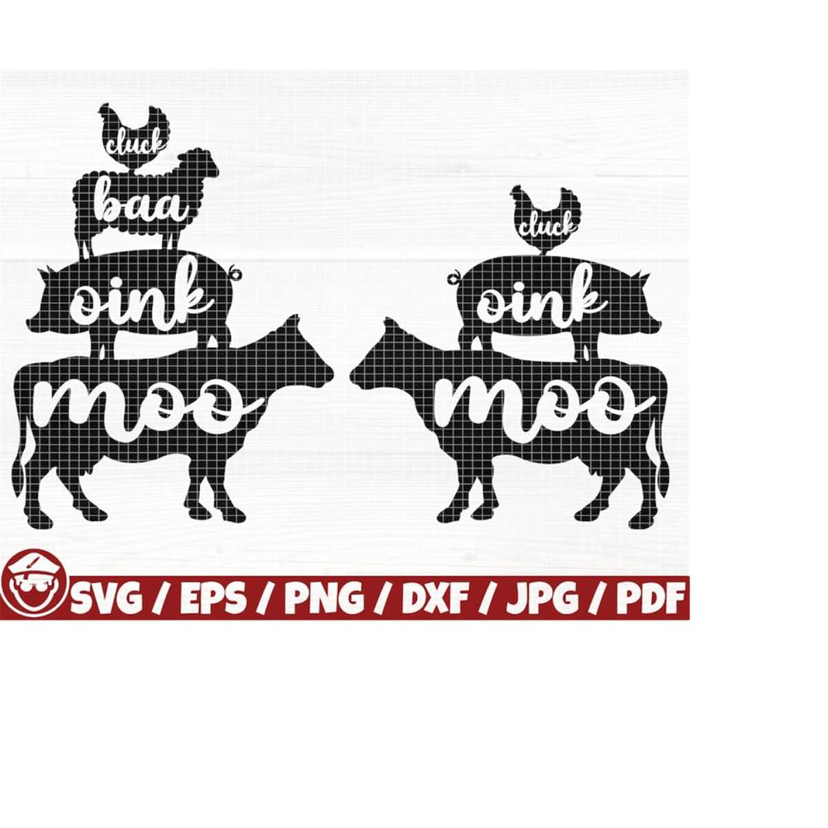 Farm Animals x2 Svg/Eps/Png/Dxf/Jpg/Pdf, Moo Svg, Oink Png, | Inspire ...