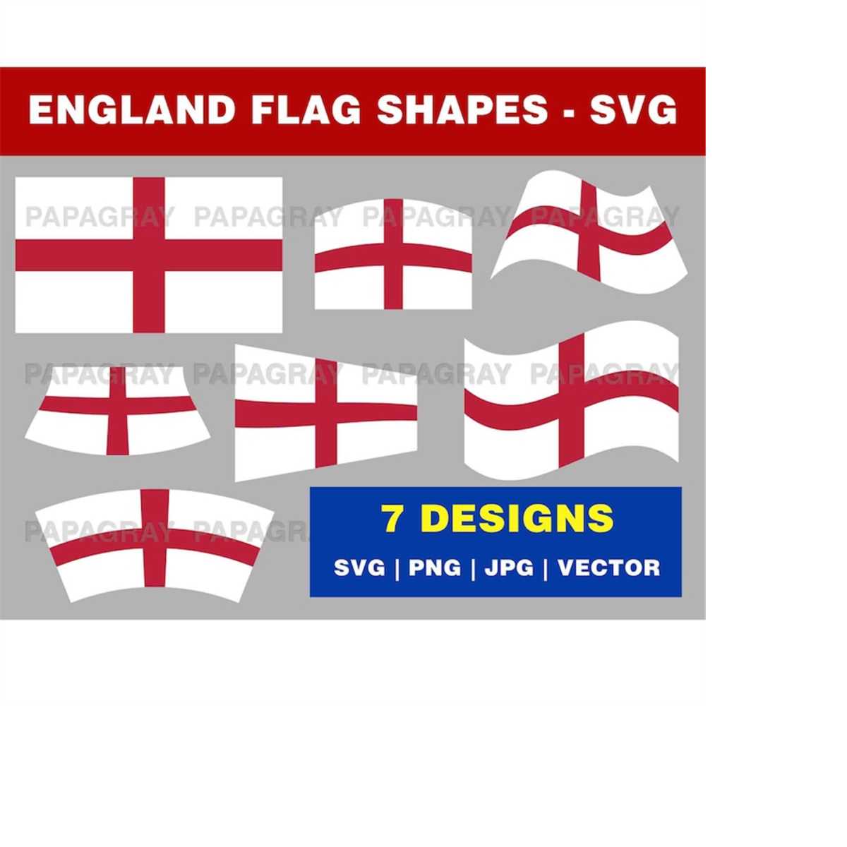 England Flag Shapes SVG Graphic - 7 Designs | Digital Downlo - Inspire ...