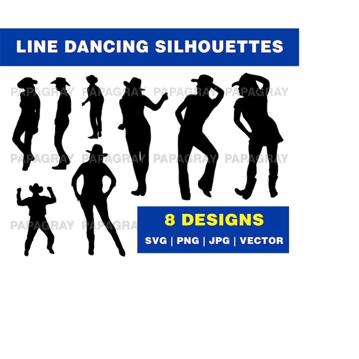 Line Dancing Silhouette Pack - 8 Designs | Digital Download | Inspire ...