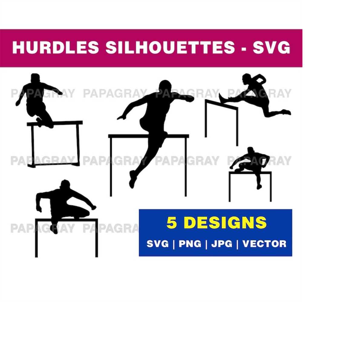 Hurdles Silhouette Pack - 5 Designs | Digital Download | Run | Inspire ...