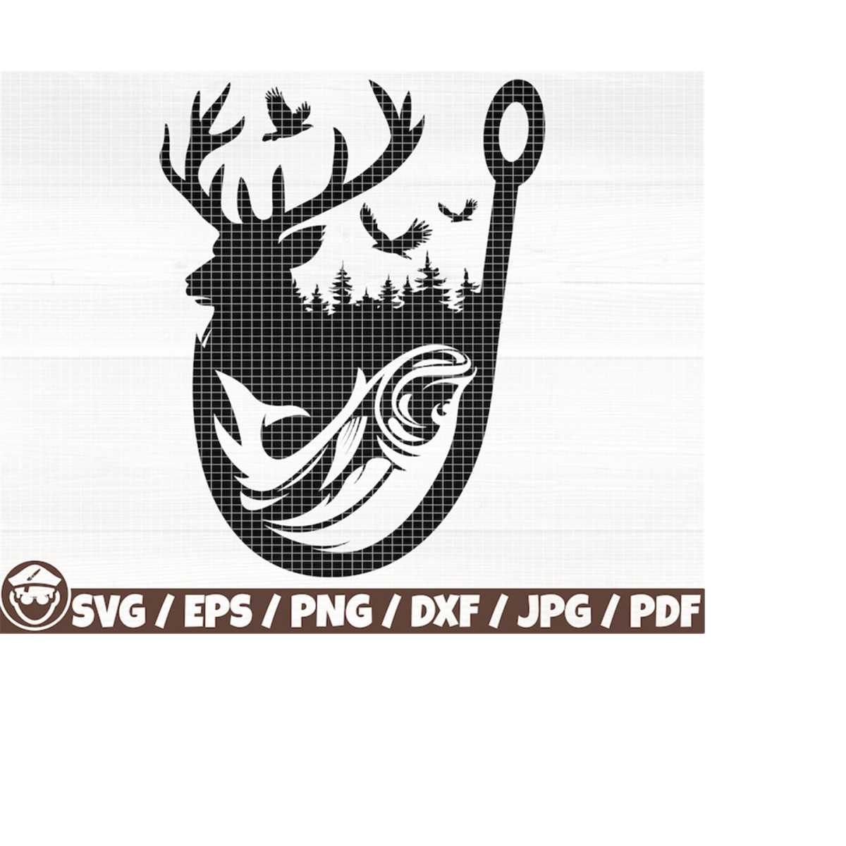 Deer Hunting Svg/Eps/Png/Dxf/Jpg/Pdf, Fishing Scenery, Hook | Inspire ...