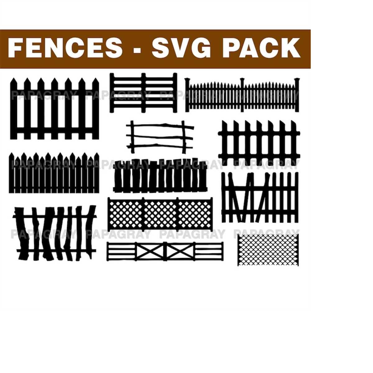 Fences Silhouette Pack - 12 Designs | Digital Download | Fen | Inspire ...