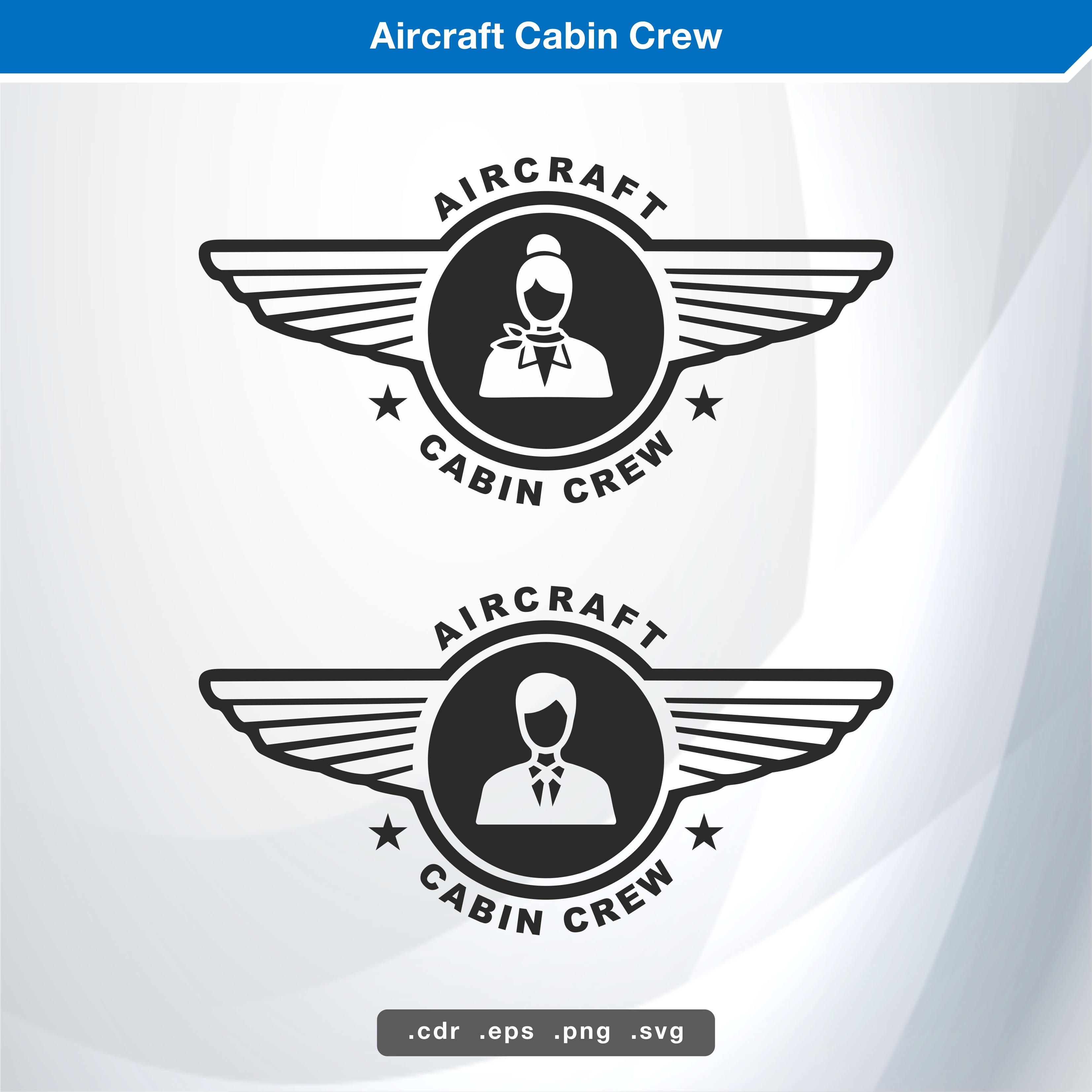 Aircraft Cabin Crew | SVG Vector - Inspire Uplift