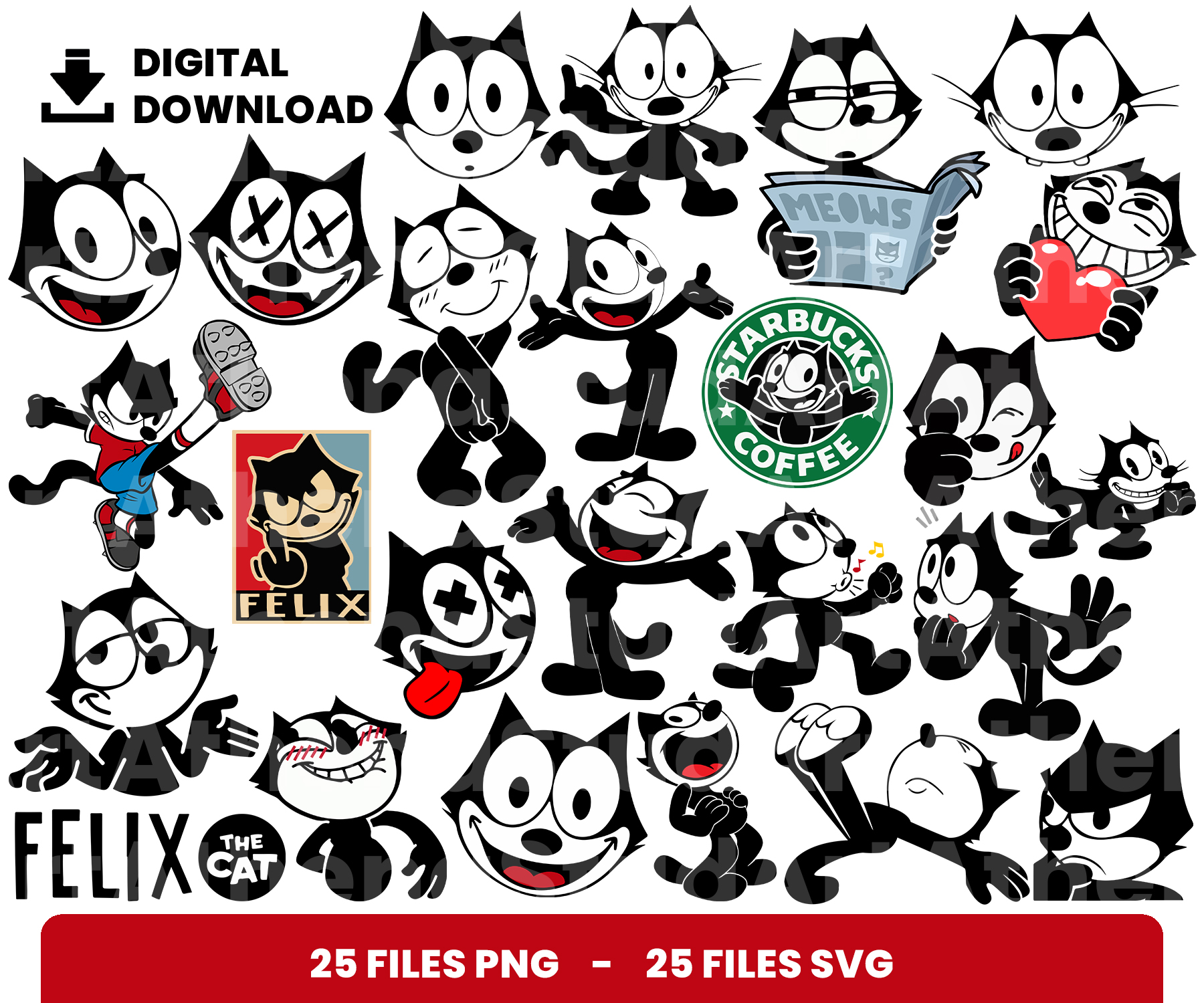 Bundle Layered Svg, Felix The Cat Svg, Children Svg, Love Sv | Inspire ...