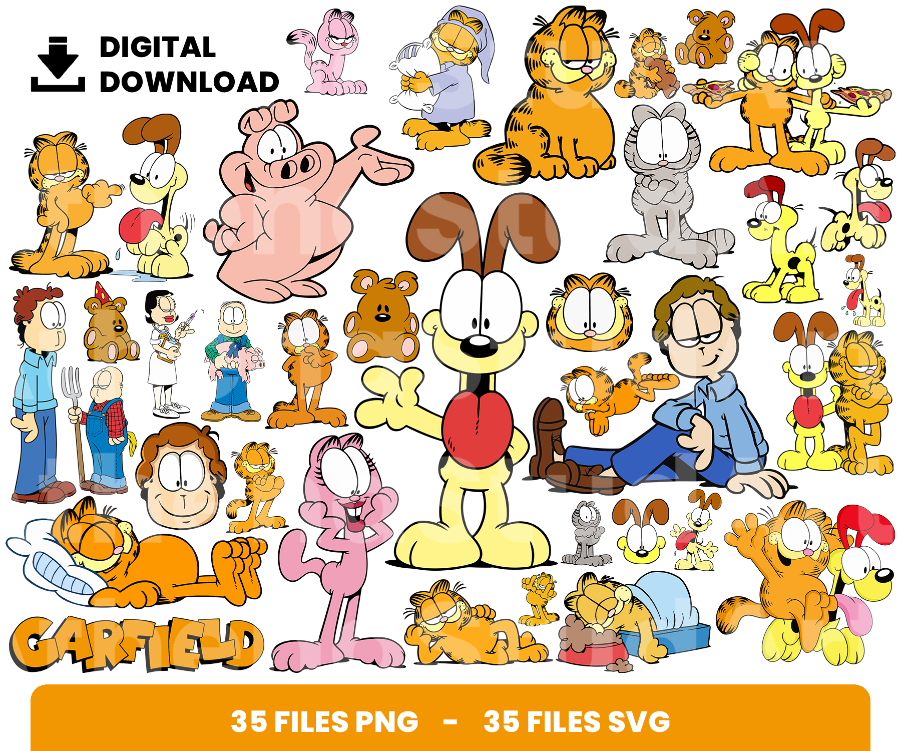 Bundle Layered Svg, Garfield Svg, Children Svg, Love Svg, Di | Inspire ...