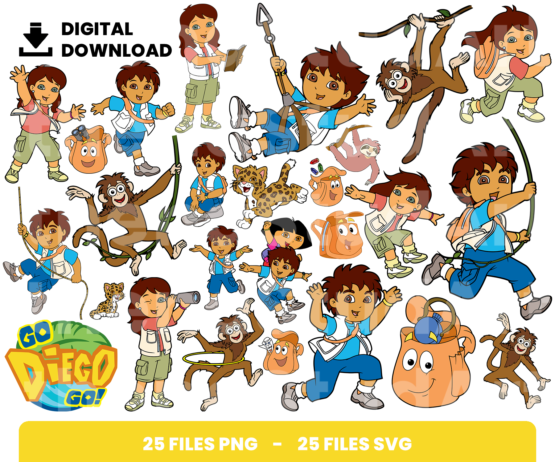 Bundle Layered Svg, Go Diego Go Svg, Children Svg, Love Svg, - Inspire ...