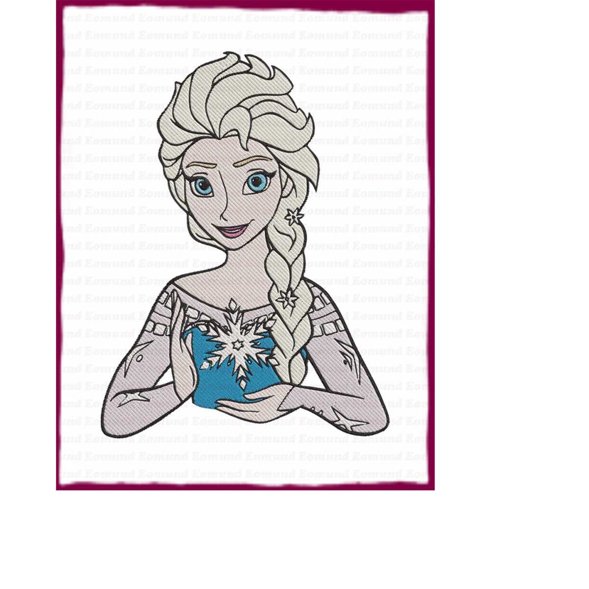 Elsa Frozen Filled Embroidery Design 18 - Instant Download | Inspire Uplift