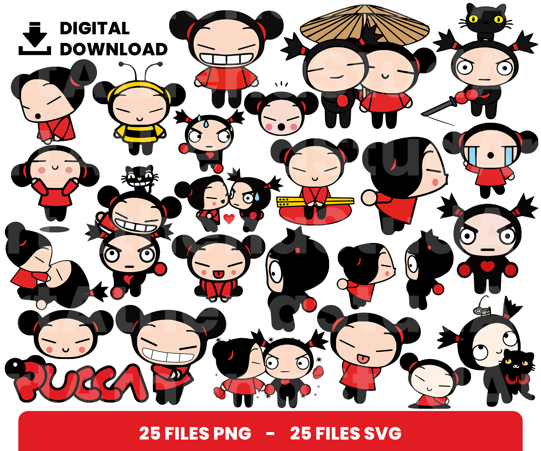 Bundle Layered Svg, Pucca Svg, Children Svg, Love Svg, Digit - Inspire ...