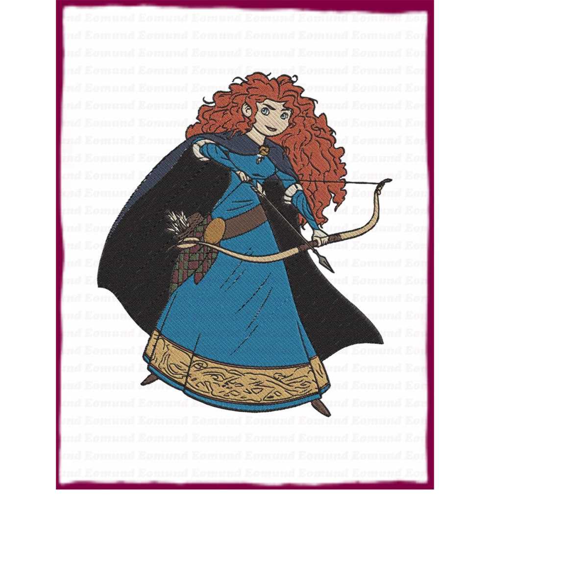 Merida Brave Filled Embroidery Design 7 - Instant Download | Inspire Uplift