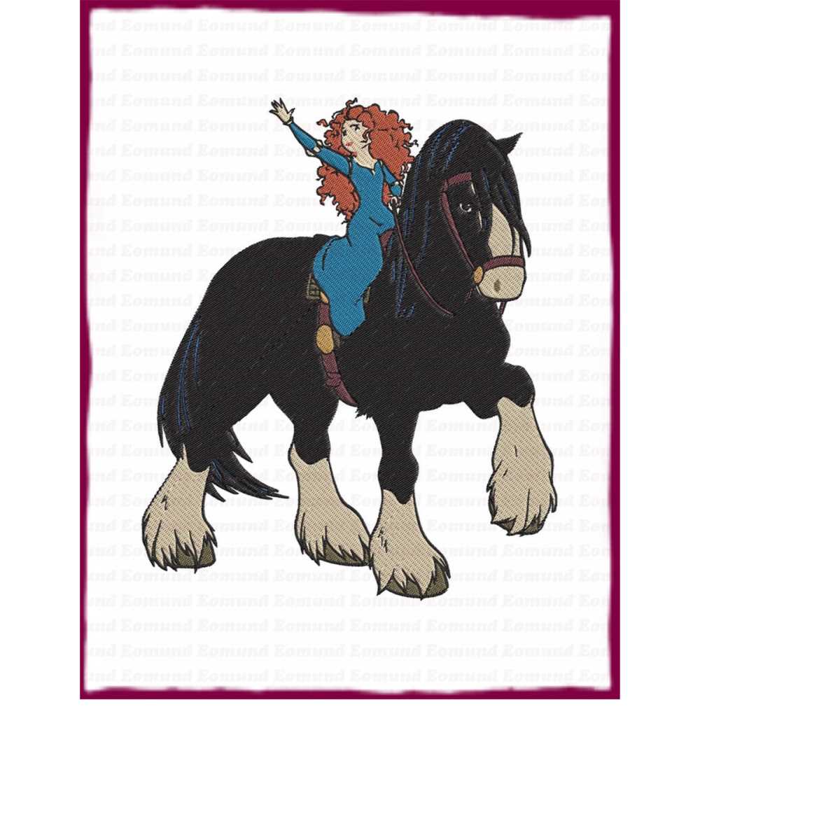 Merida With Angus Brave Filled Embroidery Design 2 - Instant | Inspire ...