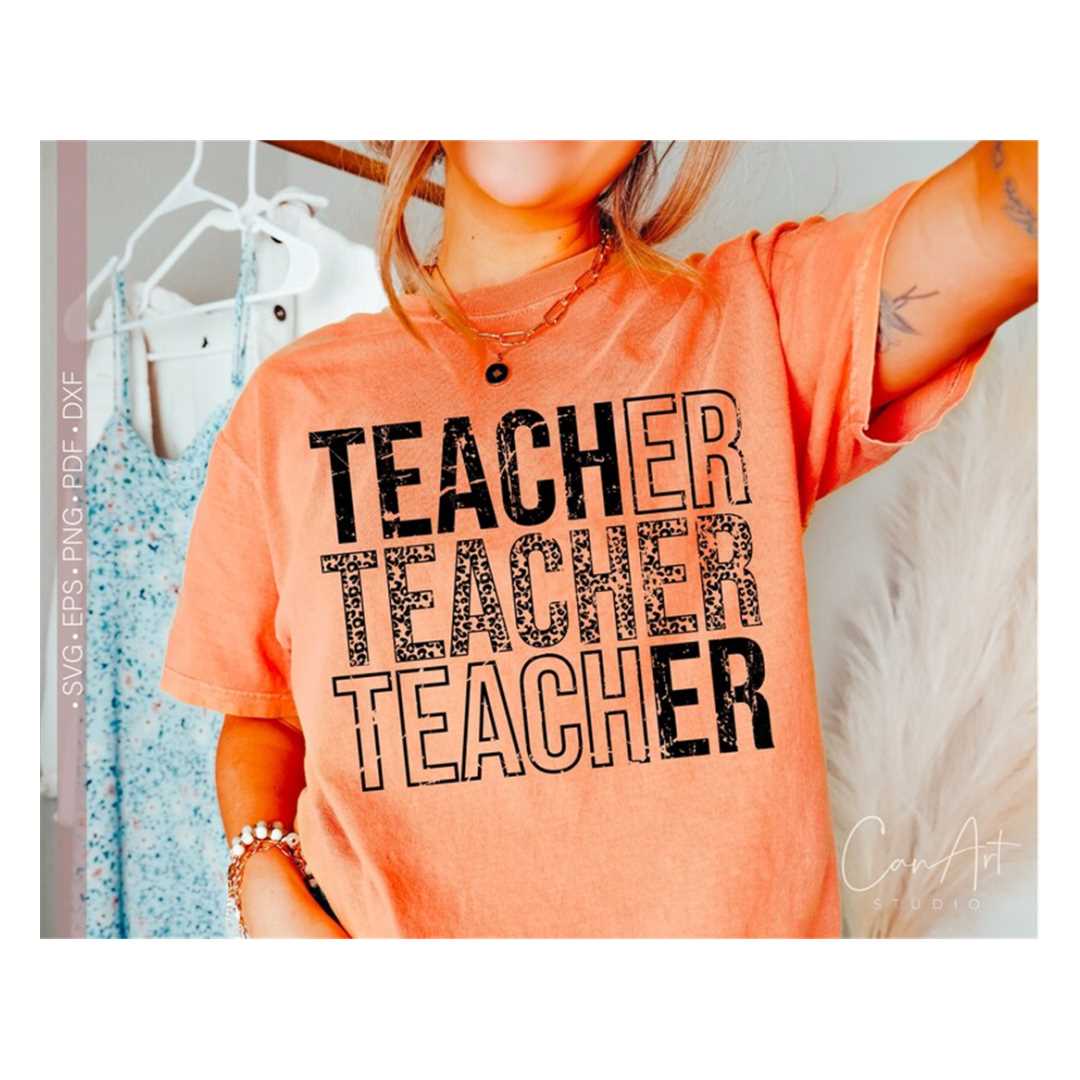 Teacher Svg Png Teacher Life Svg Teacher Leopard Print Svg Inspire