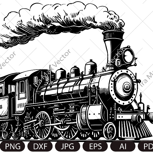 Steam Engine Image , Steam locomotive vintage svg, Retro tra | Inspire ...