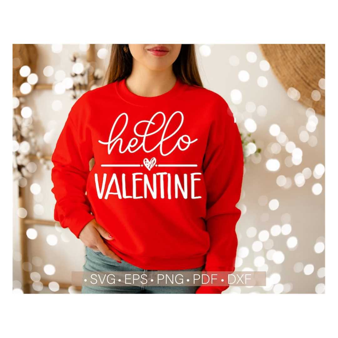 Hello Valentine Svg, Valentine Svg, Valentine's Day Svg Shir | Inspire ...