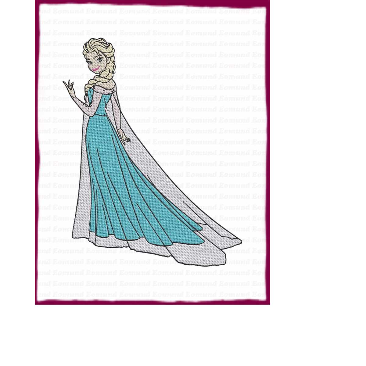 Elsa Frozen Filled Embroidery Design 3 - Instant Download | Inspire Uplift