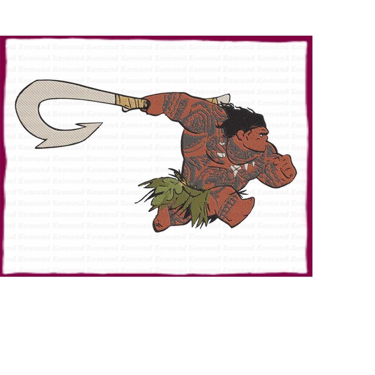 Maui Moana Filled Embroidery Design 3 - Instant Download | Inspire Uplift