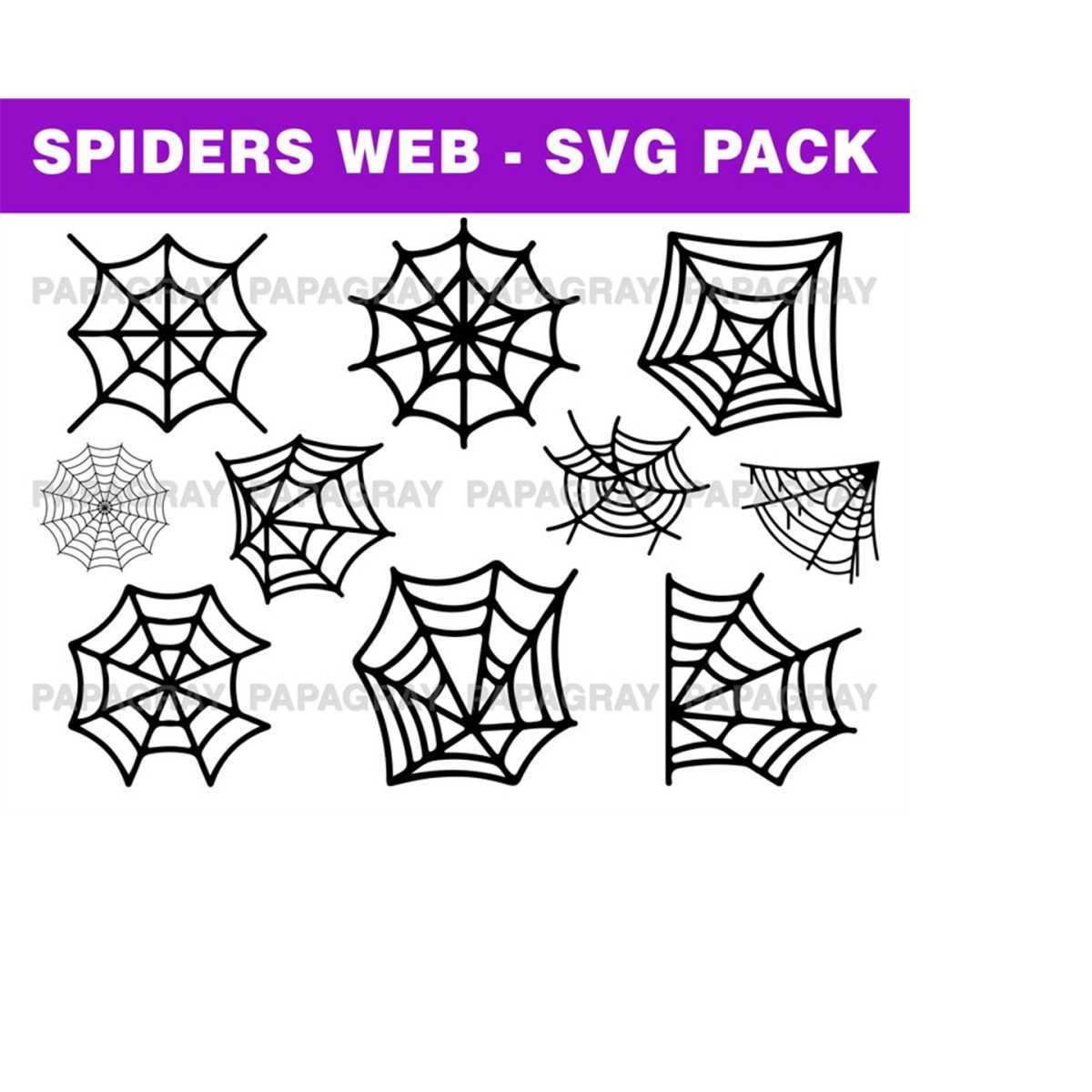 Spiders Web SVG Vector Pack - 10 Designs | Digital Download | Inspire ...