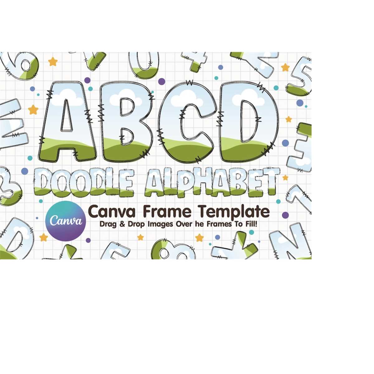 Canva Doodle Letter Alphabet Frame Template Design, Drag And - Inspire ...