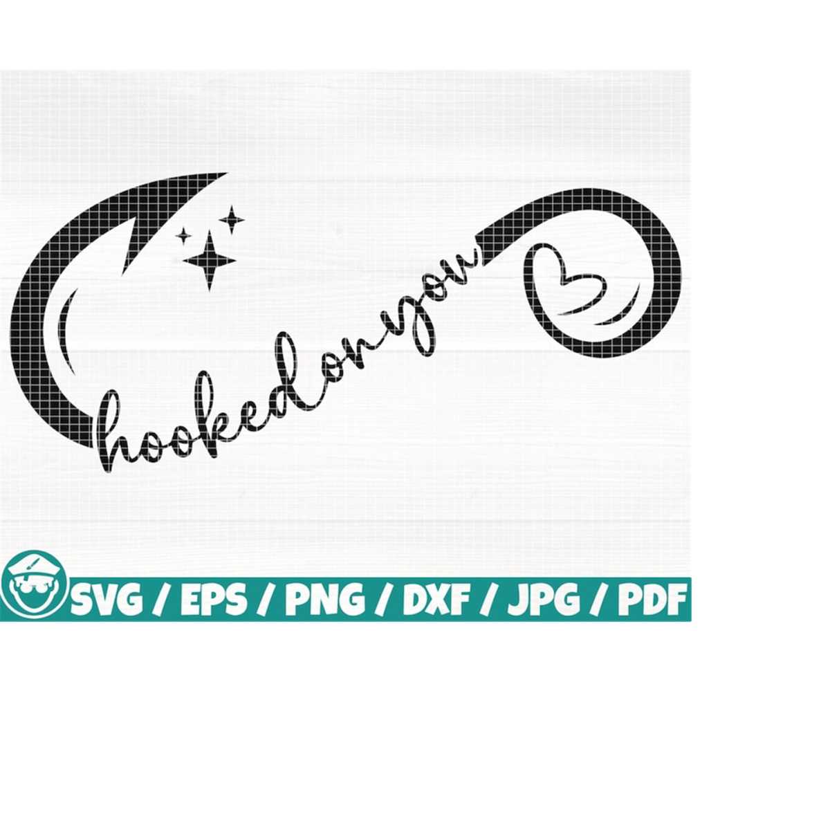 Hooked On You Svg/Eps/Png/Dxf/Jpg/Pdf, Fishing Hook Svg, Fis | Inspire ...