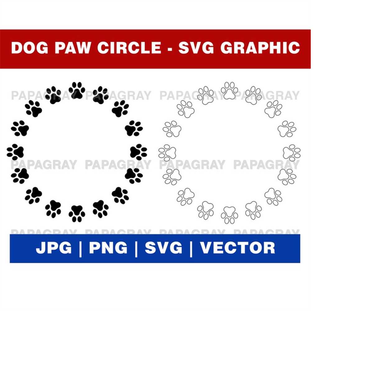 Dog Paw SVG Circle Graphic | Digital Download | Dog Paw Vect | Inspire ...