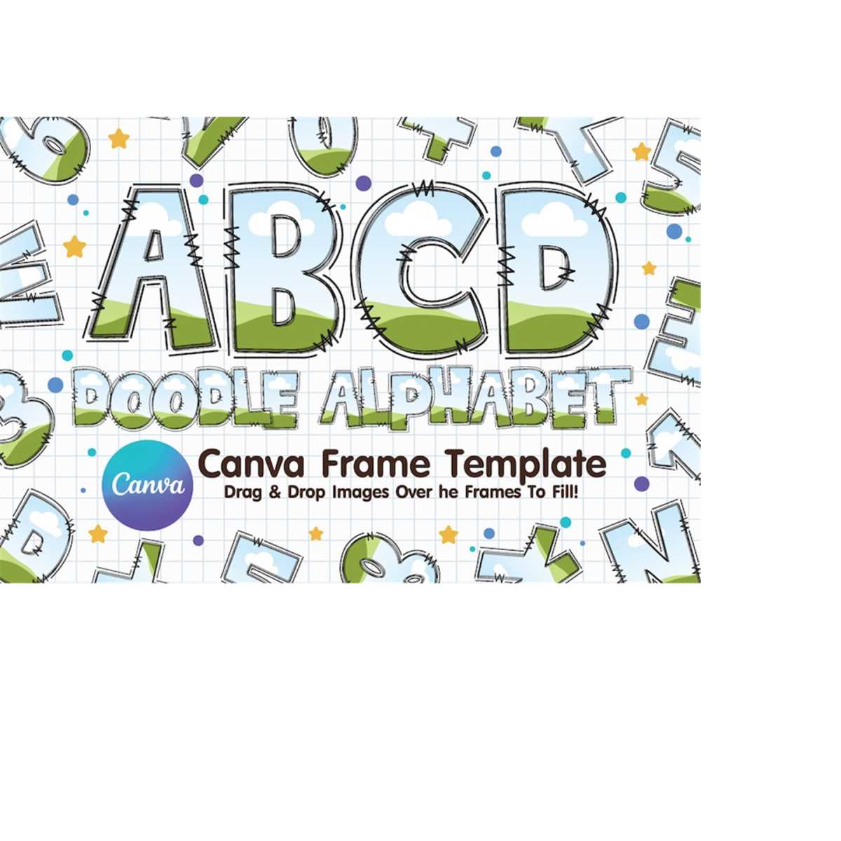 Canva Doodle Letter Alphabet Frame Template Design, Drag And | Inspire ...