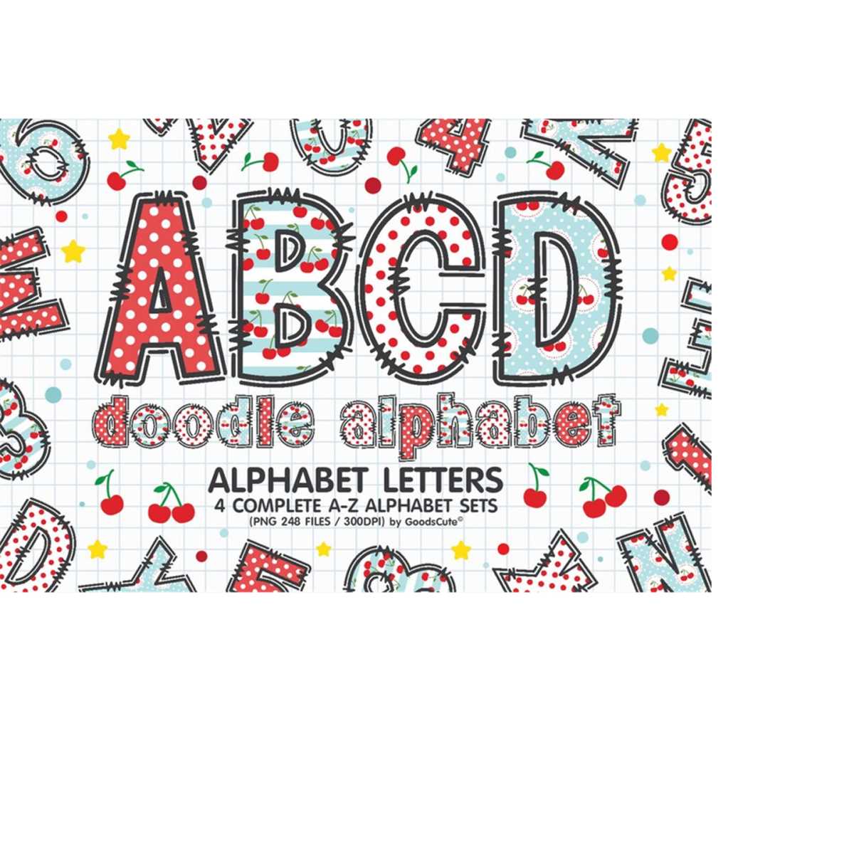 Cherry Alphabet Sublimation Clipart PNG, Number & A-Z Upperc | Inspire ...