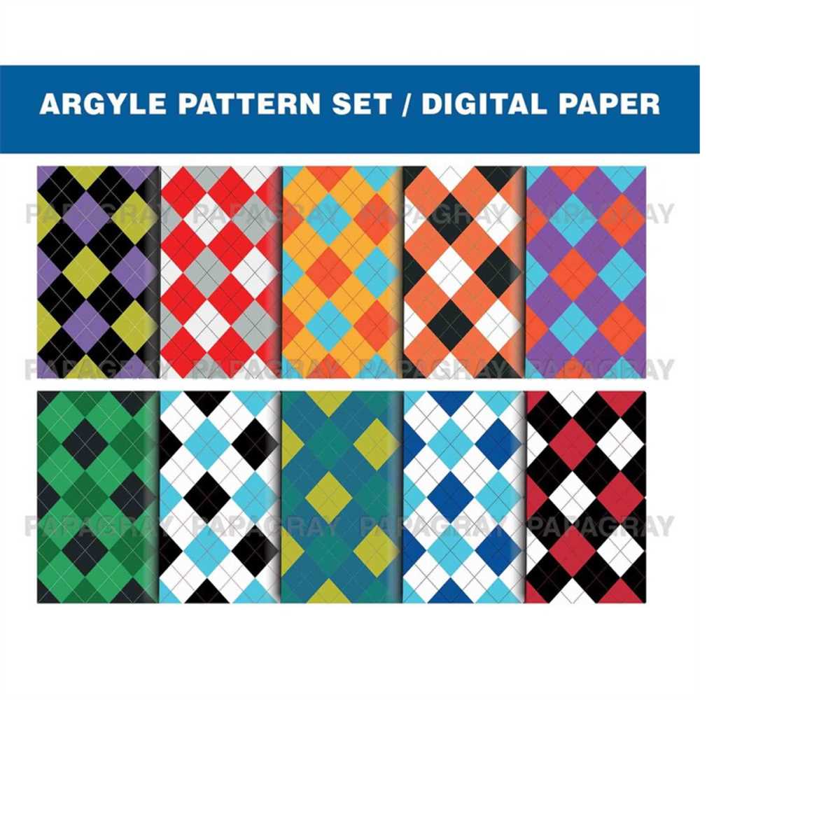 Argyle Pattern Set - 10 Designs | Digital Download | 300 DPI | Inspire ...