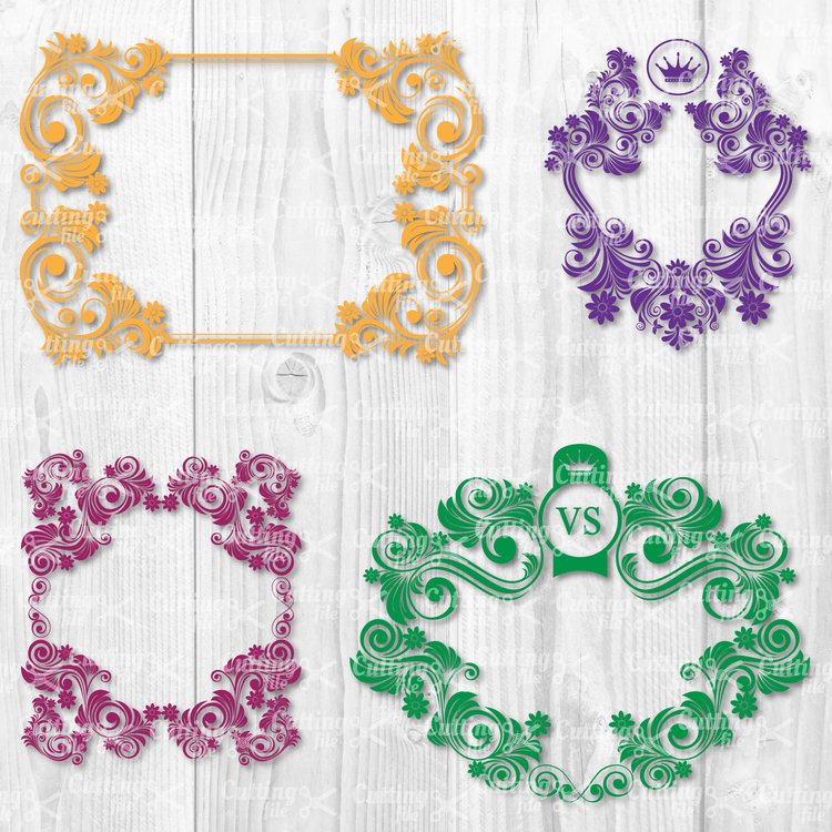 Decorative Floral Frame Bundle Svg, Decorative Floral Frame | Inspire ...