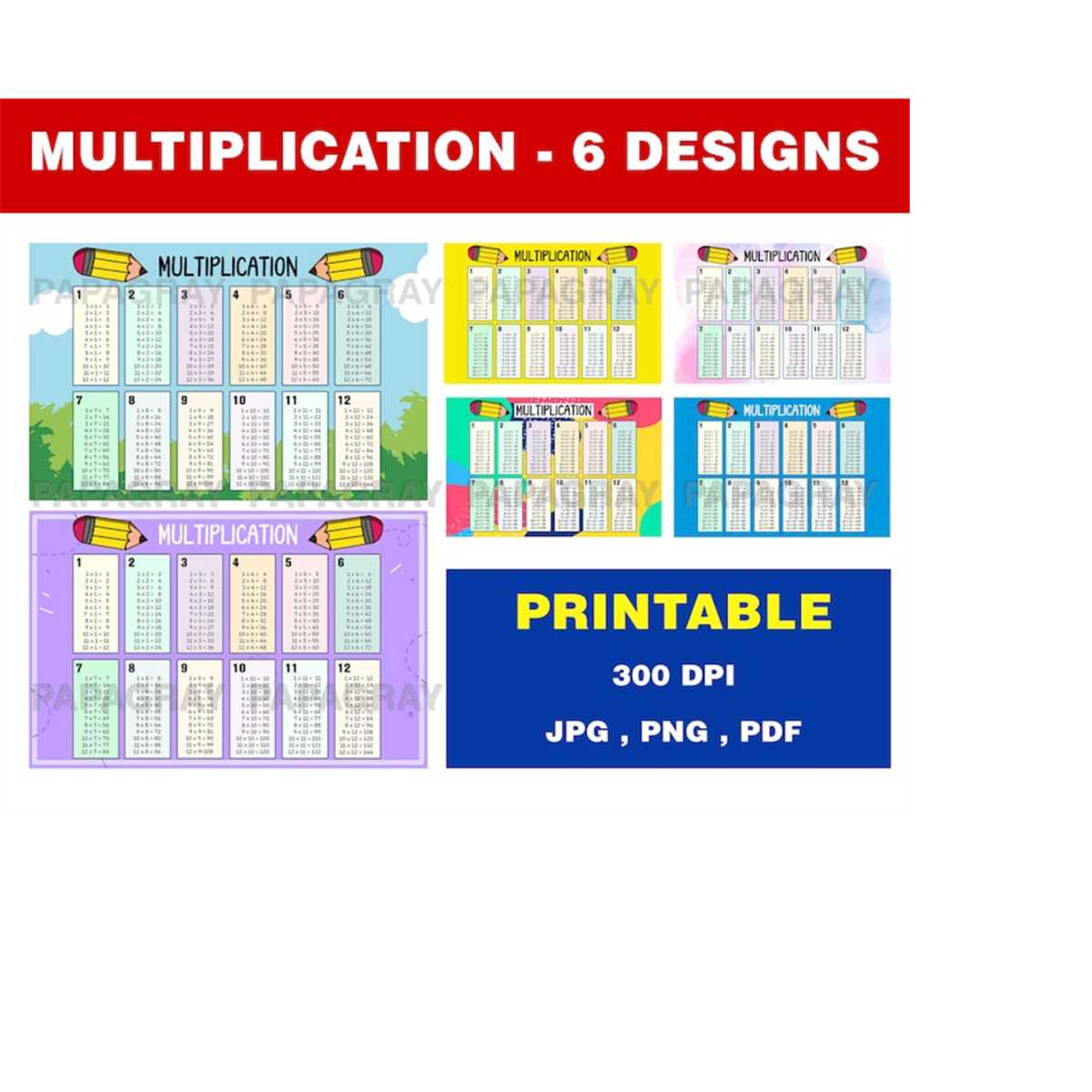 Multiplication Times Table Printable - 6 Designs | Digital D | Inspire ...