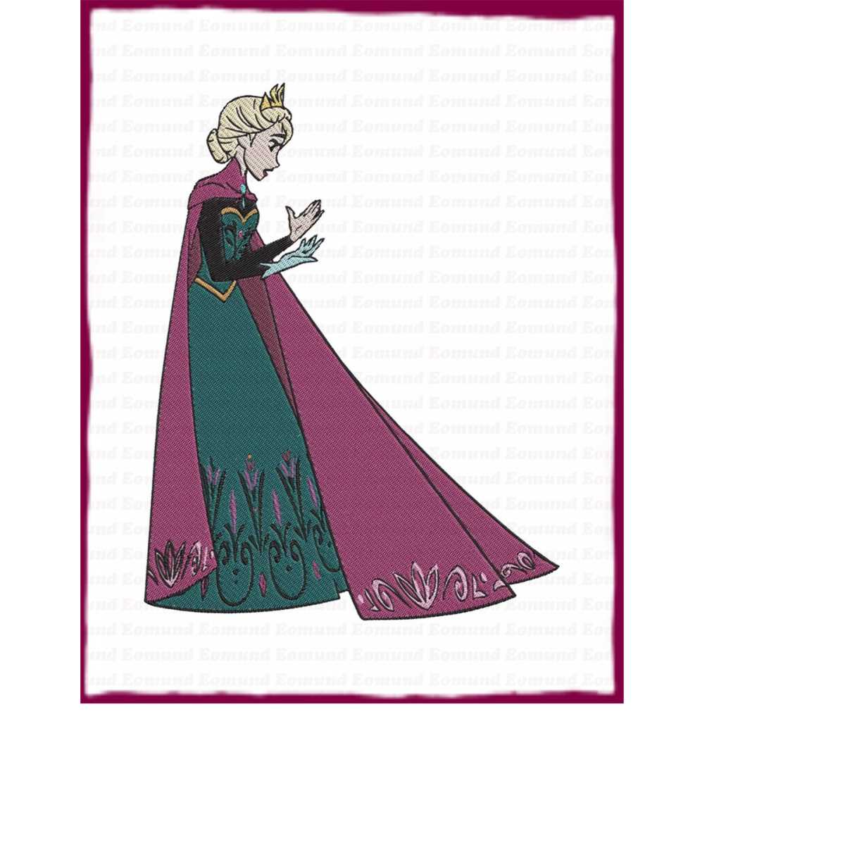 Elsa Frozen Filled Embroidery Design 26 - Instant Download | Inspire Uplift