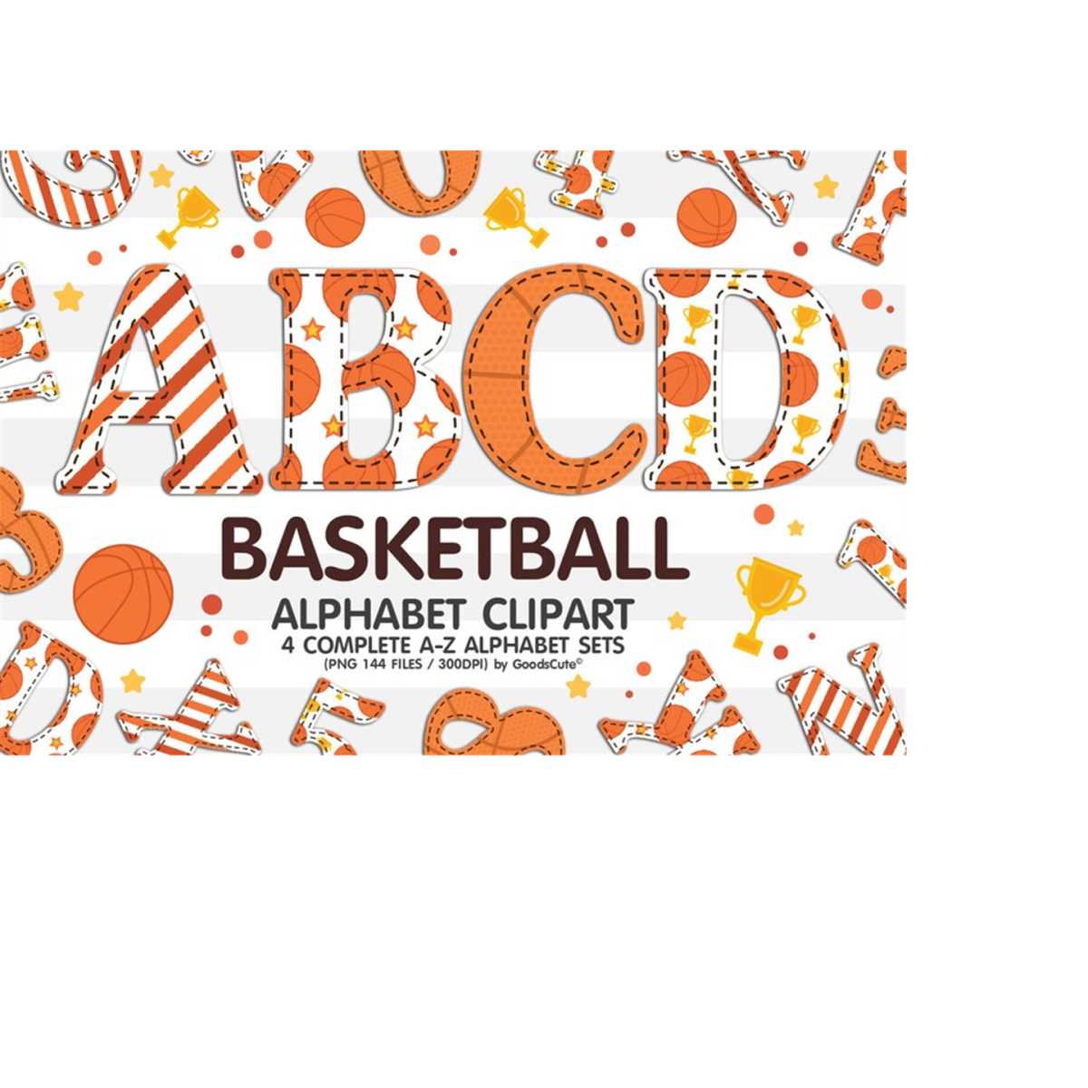 Basketball Alphabet Sublimation Clipart PNG, Number & A-Z Up | Inspire ...