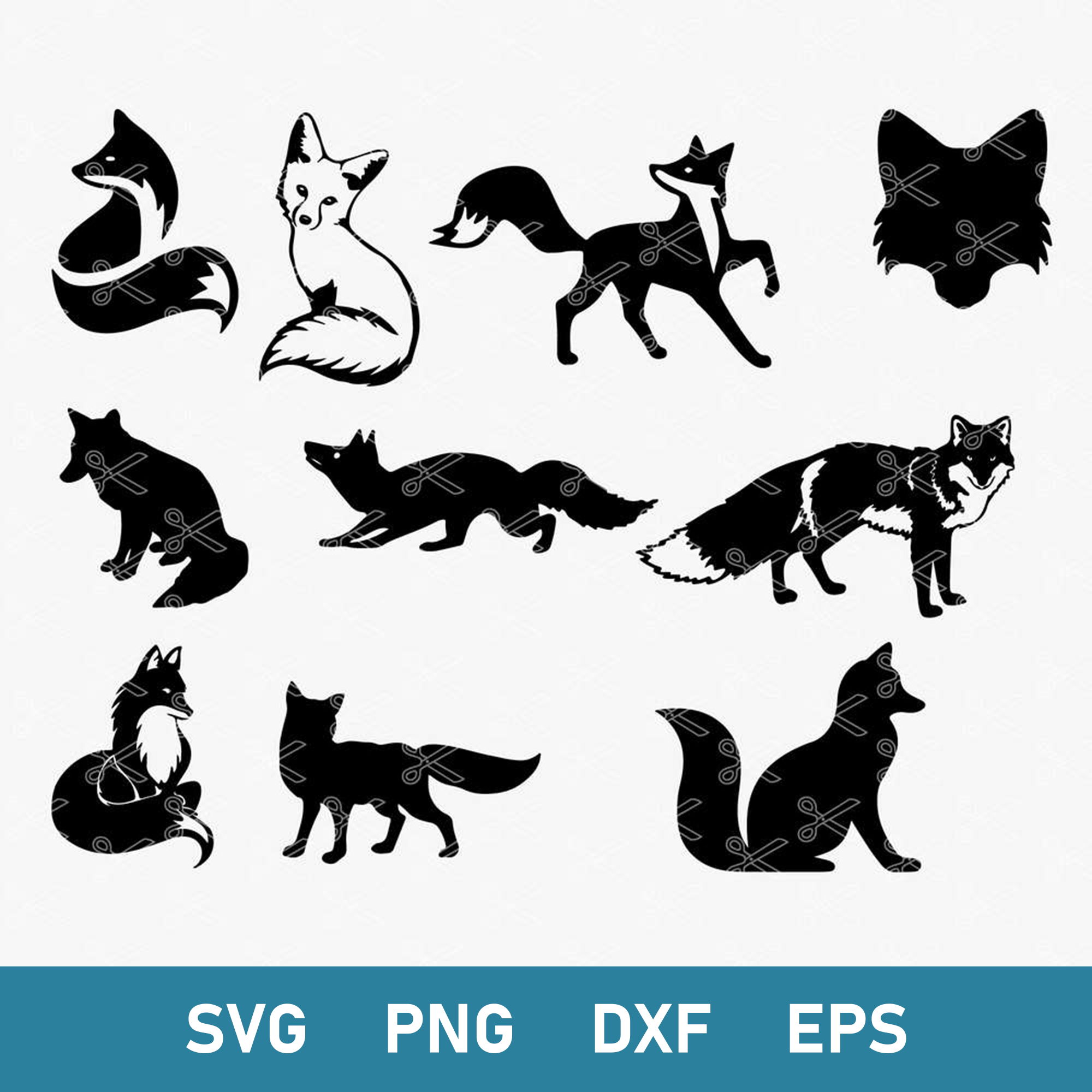 Fox Bunlde svg, Fox Svg, Fox Silhouette Svg Animla Svg, Png | Inspire ...