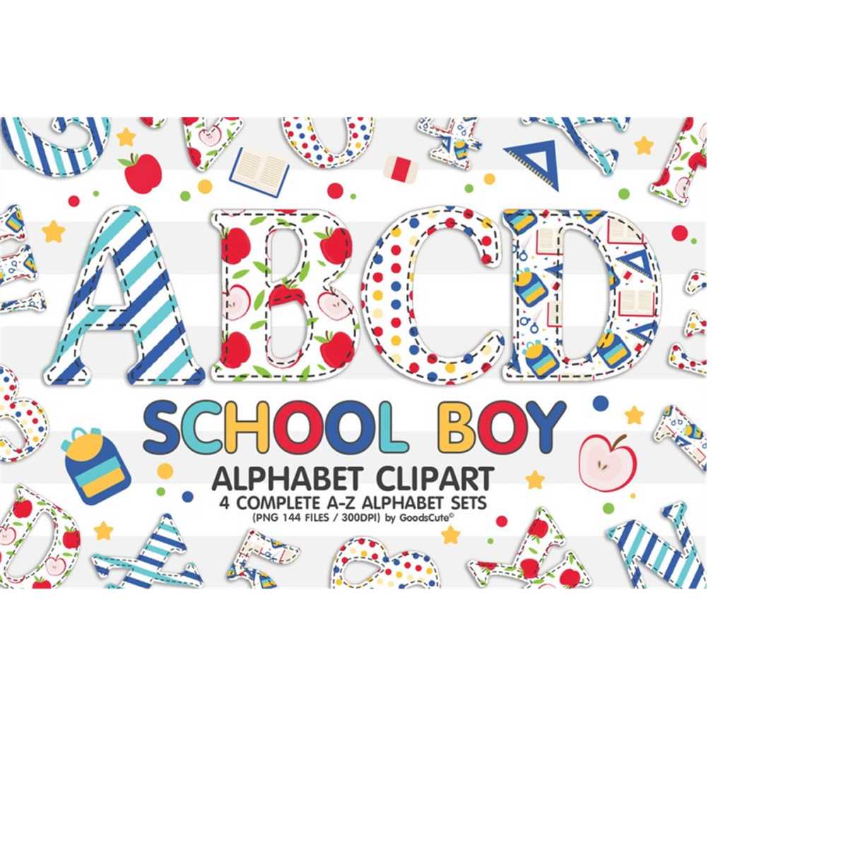 School Boy Doodle Alphabet Sublimation Clipart PNG, Number & | Inspire ...