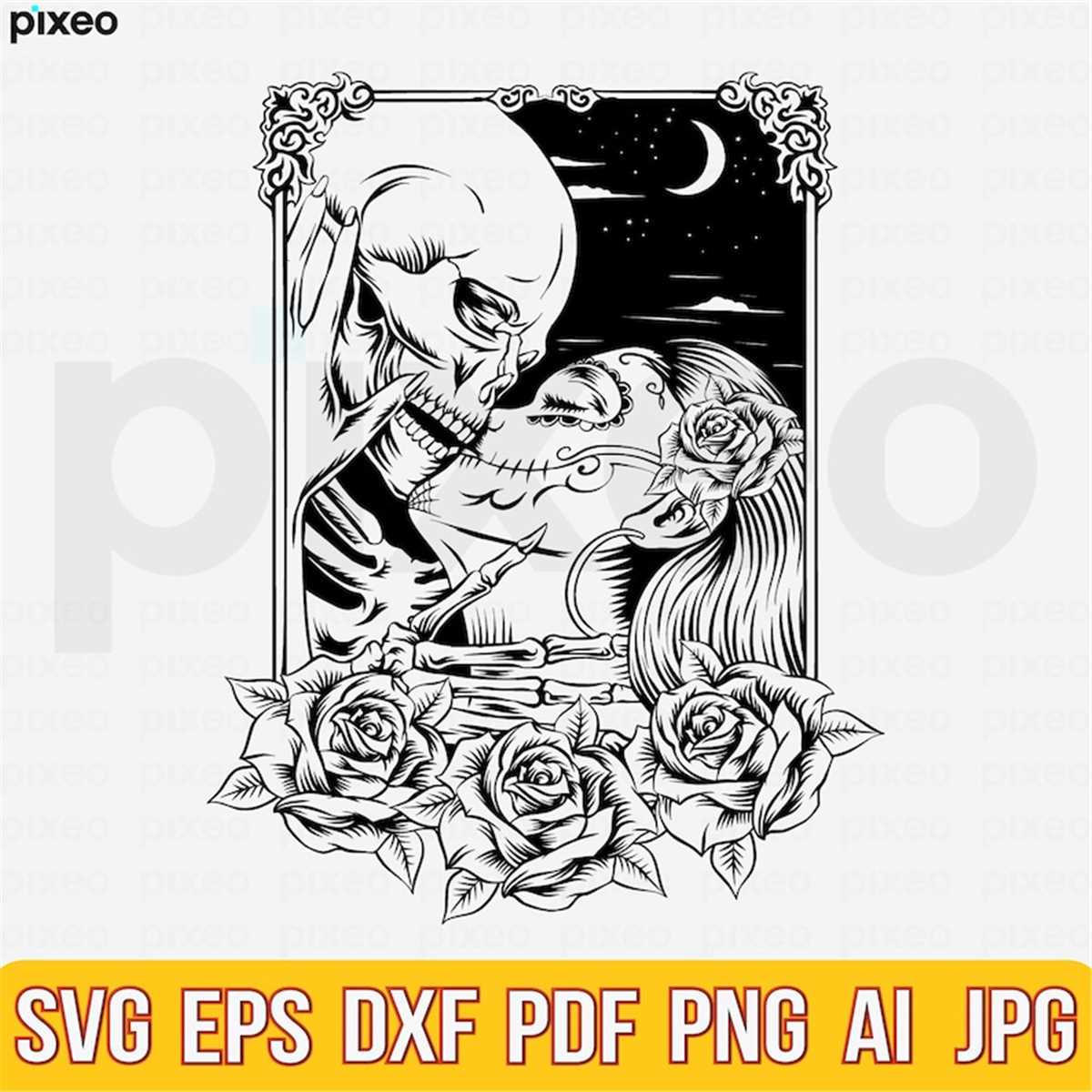 Skull Lovers Svg, Skull Svg, Dead Skeleton Love Svg, Gothic - Inspire ...