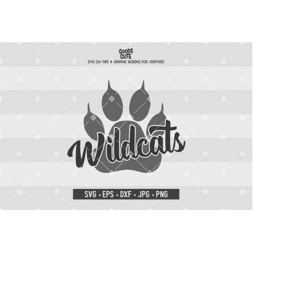Wildcats Paw SVG Wildcats SVG Mascot SVG Clipart Vector for | Inspire ...