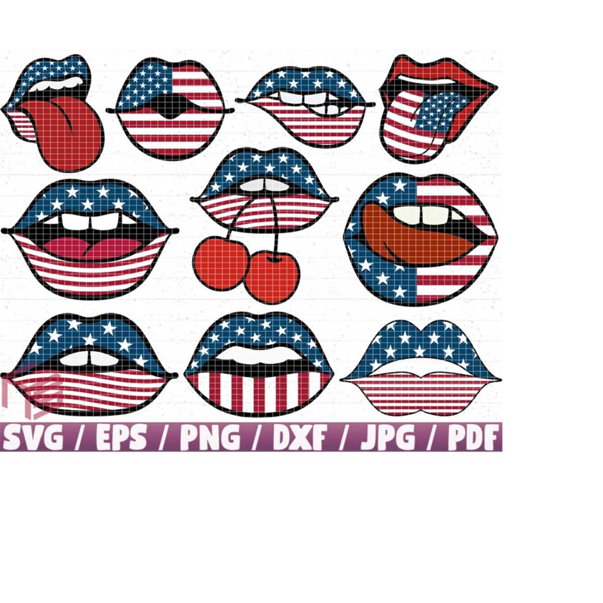 USA Lips Svg/Eps/Png/Dxf/Jpg/Pdf, Usa Pdf, Usa Lips Png, Lip | Inspire ...