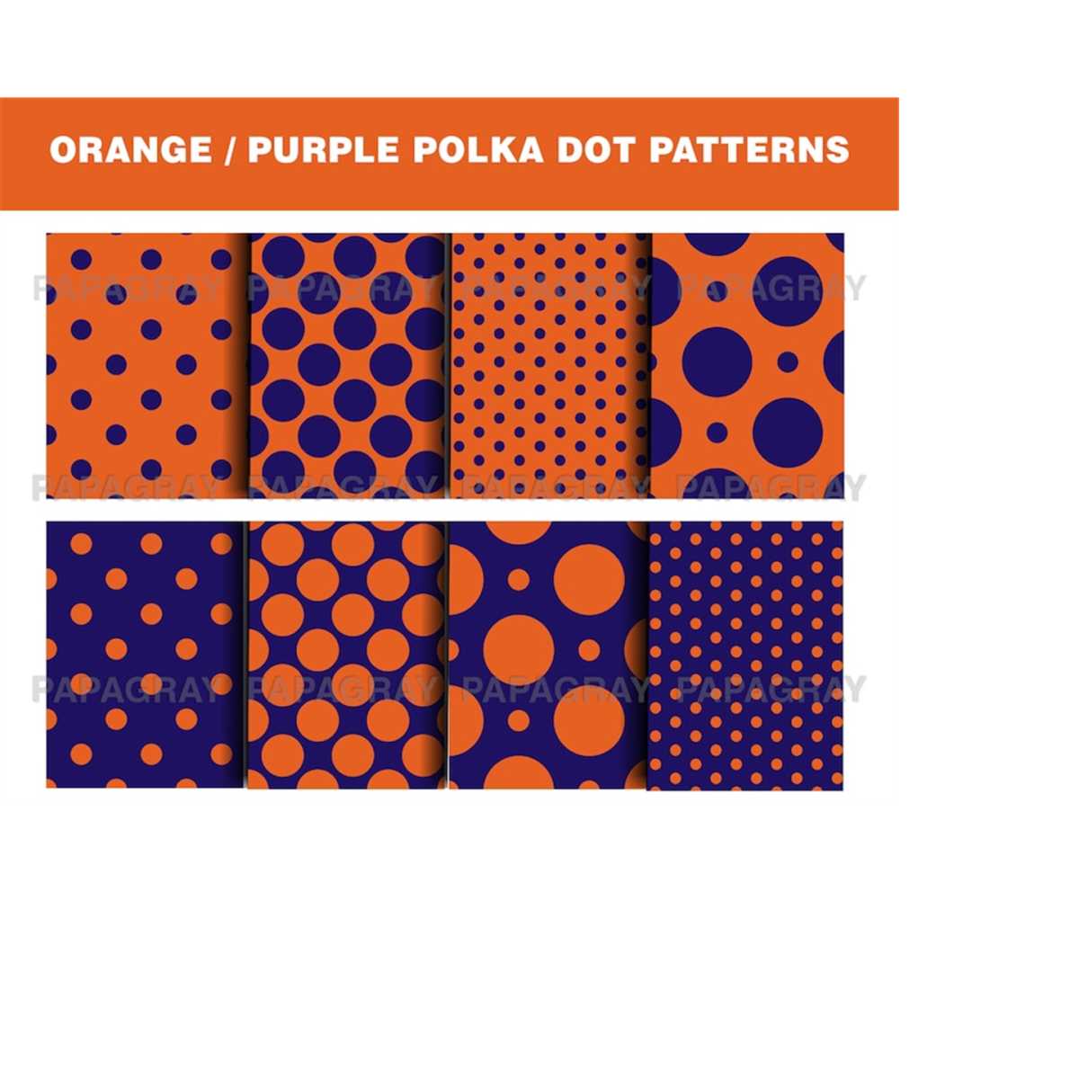 Orange and Purple Polka Dot Patterns - 8 Designs | Digital D | Inspire ...