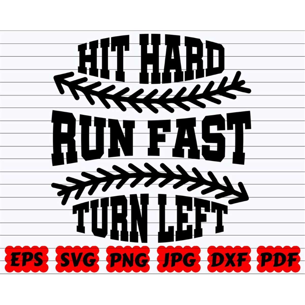 Hit Hard Run Fast Turn Left SVG | Hit Hard SVG | Run Fast SV | Inspire ...