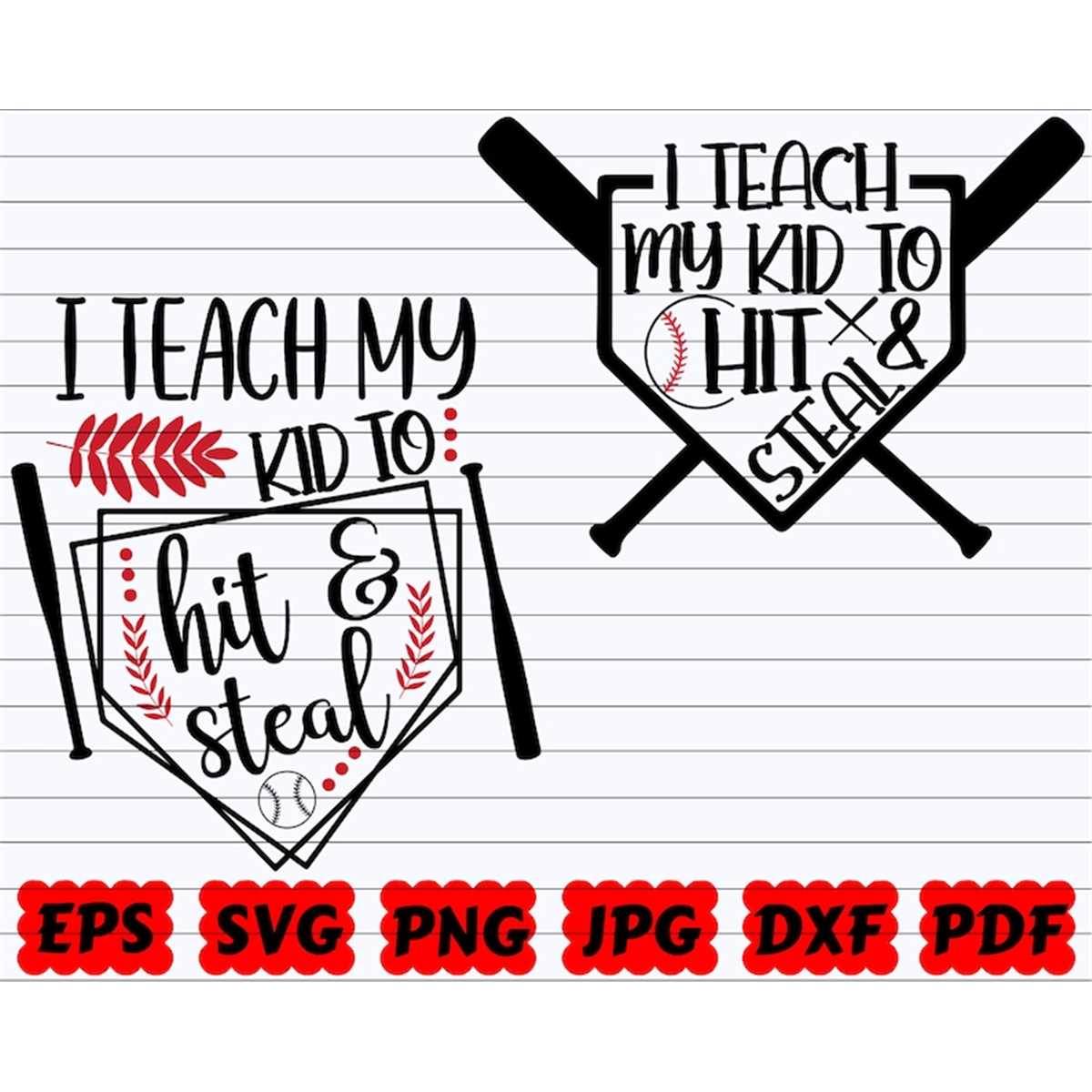I Teach My Kid To Hit And Steal SVG | Teach My Kid SVG | Hit | Inspire ...