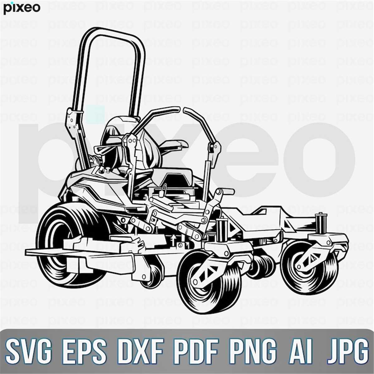 Zero Turn Lawn Mower Svg, Lawn Mower Svg, Landscaping Svg, L - Inspire ...