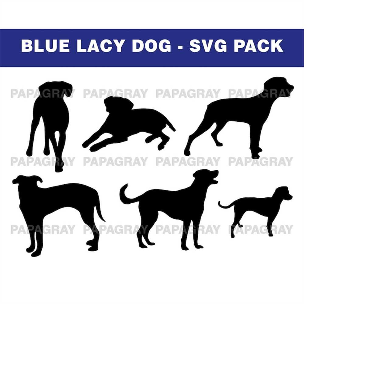 Blue Lacy Dog Silhouette Pack - 6 Designs | Digital Download | Inspire ...