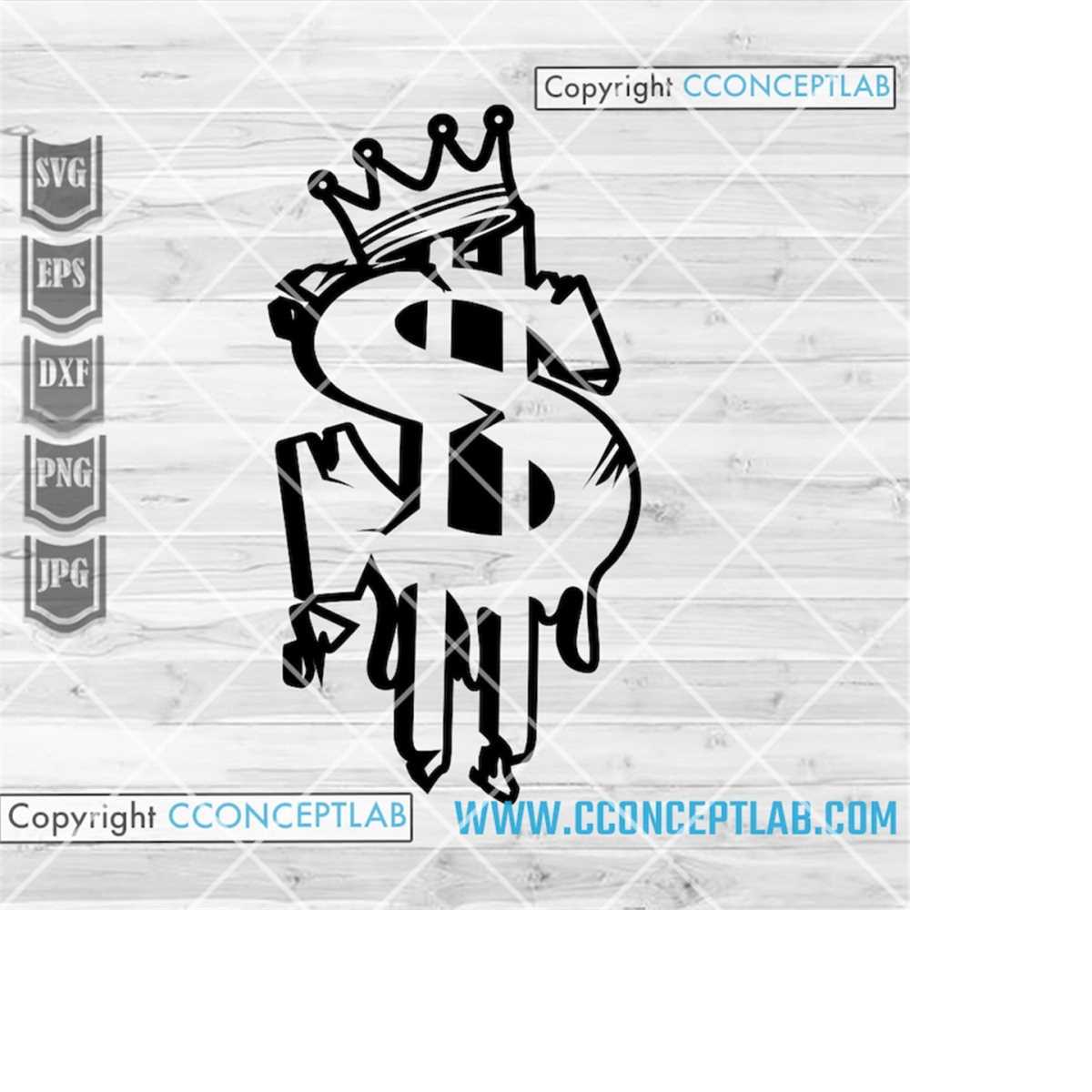 Dollar King svg | Dripping USD Crown Clipart | Rich Kids Ste | Inspire ...