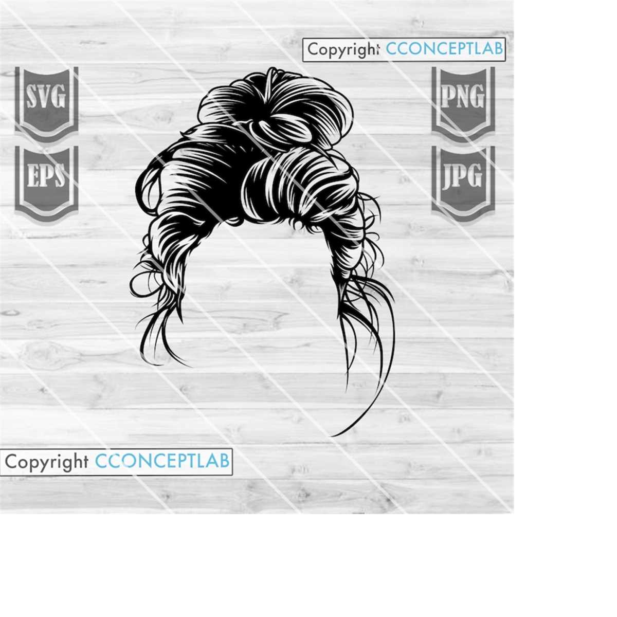 Messy Bun Hair Svg File || Hair Stylist Svg || Messy hair Sv - Inspire ...