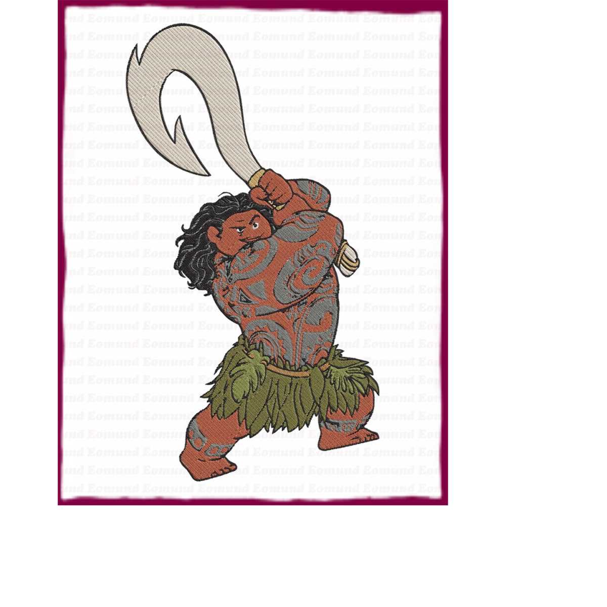 Maui Moana Filled Embroidery Design 2 - Instant Download | Inspire Uplift