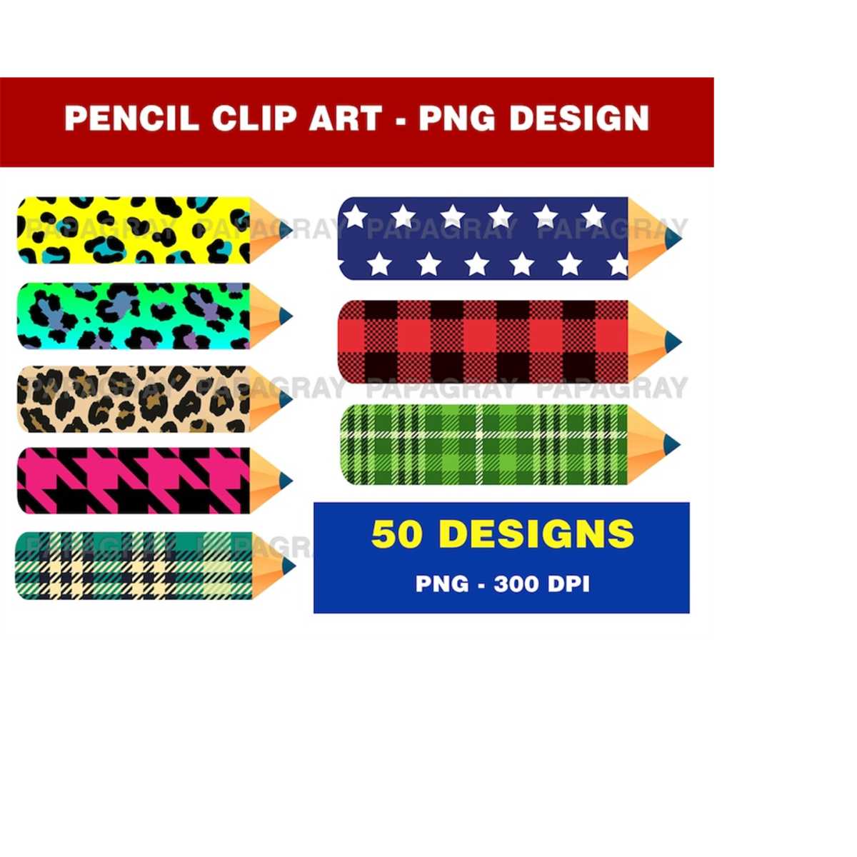 Pencil Clipart - 50 Designs | Digital Download | Pencil Clip | Inspire ...