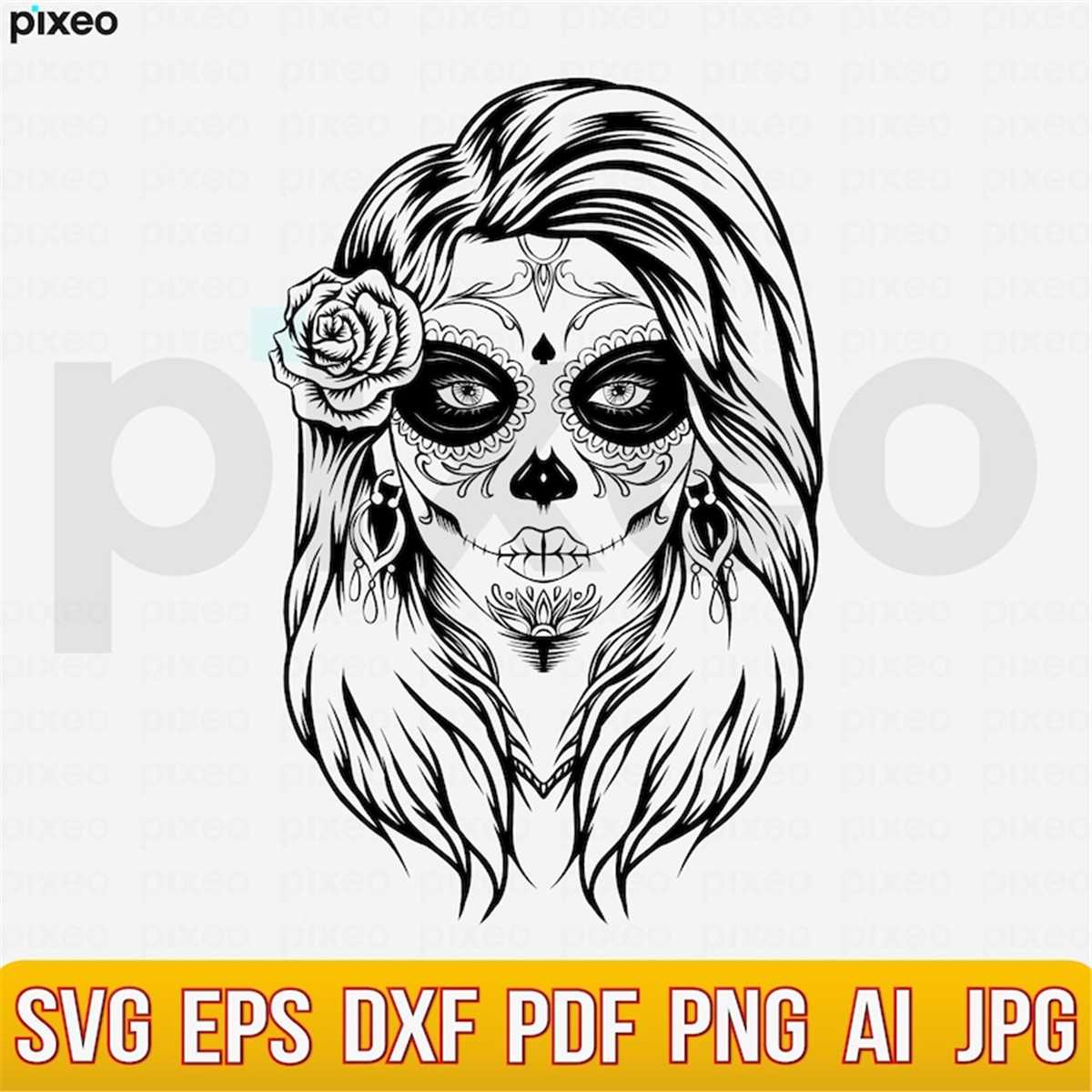 La Catrina Svg, Lady Dead Svg, Sugar Skull Svg, La Muerta Sv - Inspire ...