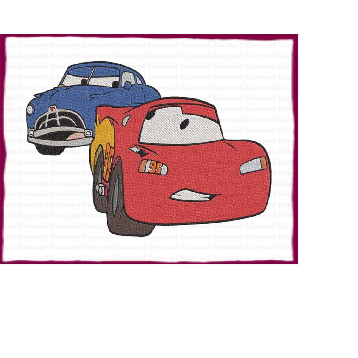 Lightning McQueen With Doc Hudson Cars Filled Embroidery Des | Inspire ...