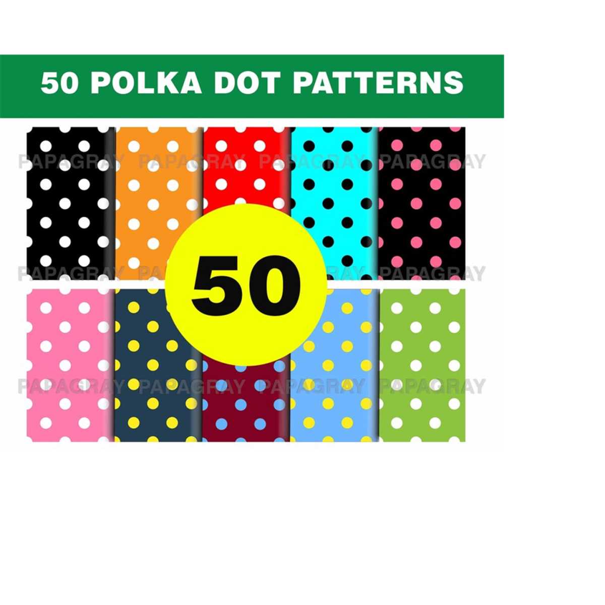 Polka Dot Patterns - 50 Designs | Digital Download | 300 DPI | Inspire ...