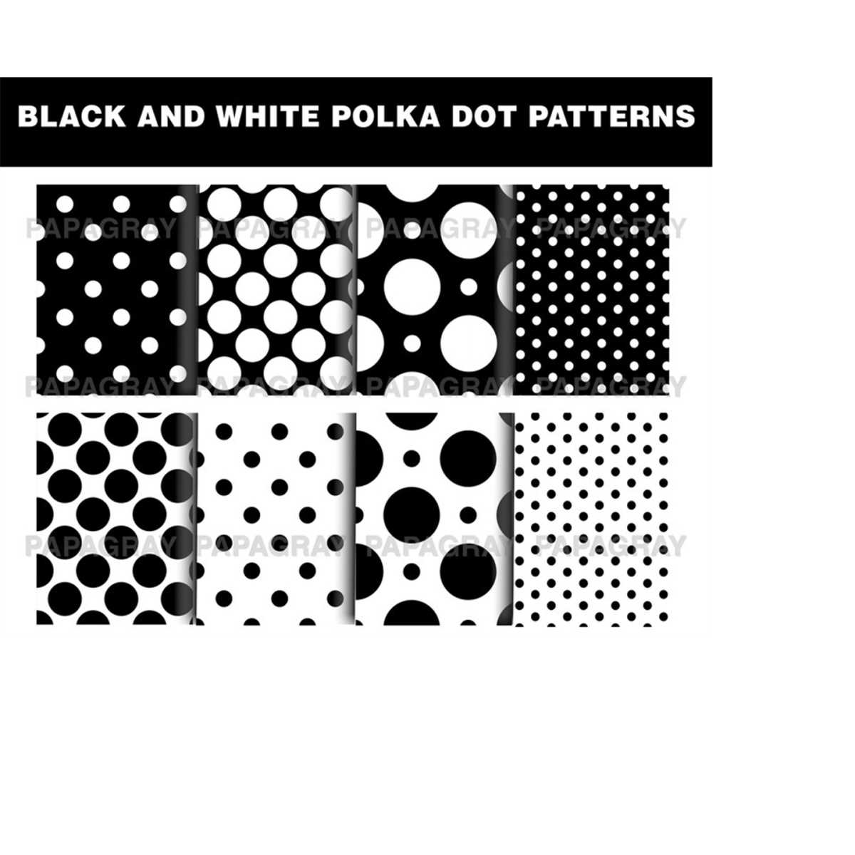 Black and White Polka Dot Patterns - 8 Designs | Digital Dow | Inspire ...
