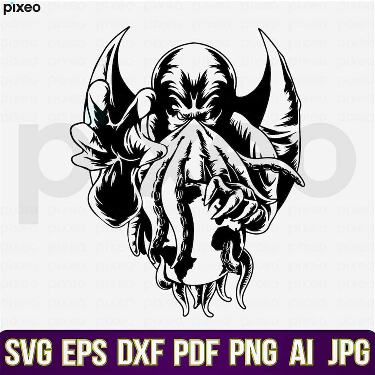 Cthulhu Svg, Octopus Svg, Tentacles Svg, Cthulhu Clipart, Ct - Inspire ...