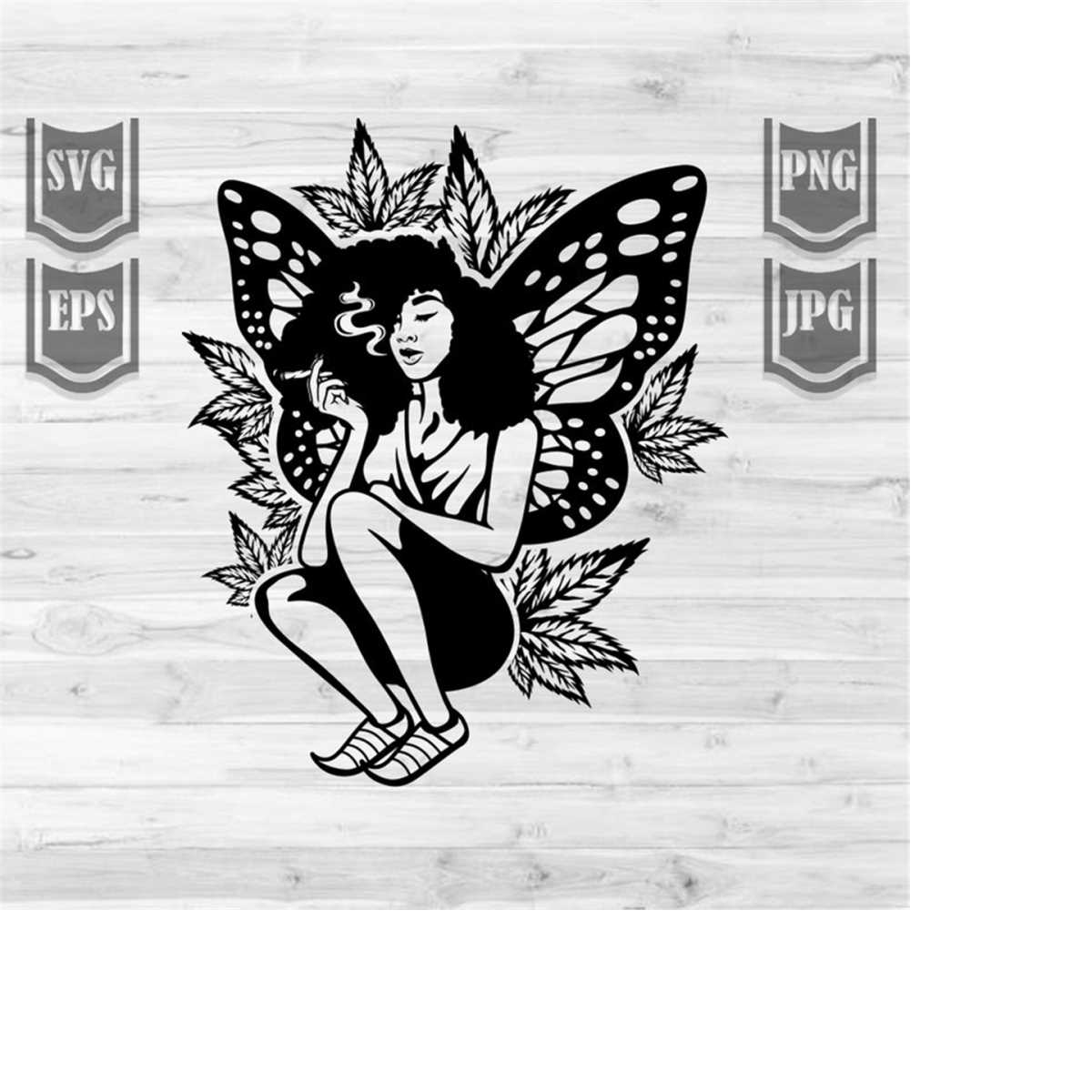 Cannabis Fairy Svg | Weed Fairy Clipart | Afro weed Fairy pn | Inspire ...